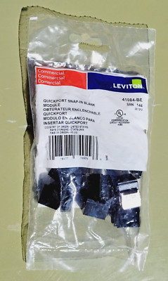 Brand New Bag of 10 41084-BE Leviton Blank QuickPort Insert, Black | eBay