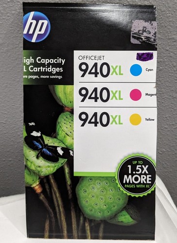 Genuine HP 940XL 940 XL High Yield Combo Color Cyan Magenta & Yellow ...