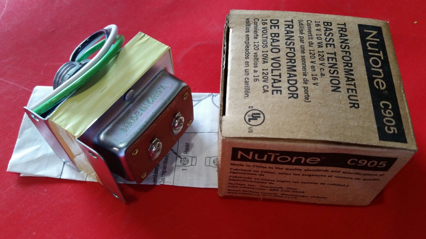 C905 16 Volt 10VA Transformer Broan Nutone Door Chime Low Voltage 120 V Primary | eBay