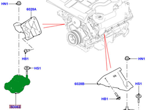 GENUINE LAND ROVER ENGINE MOUNT RANGE ROVER 13 ON RANGE ROVER SPORT 14 ...