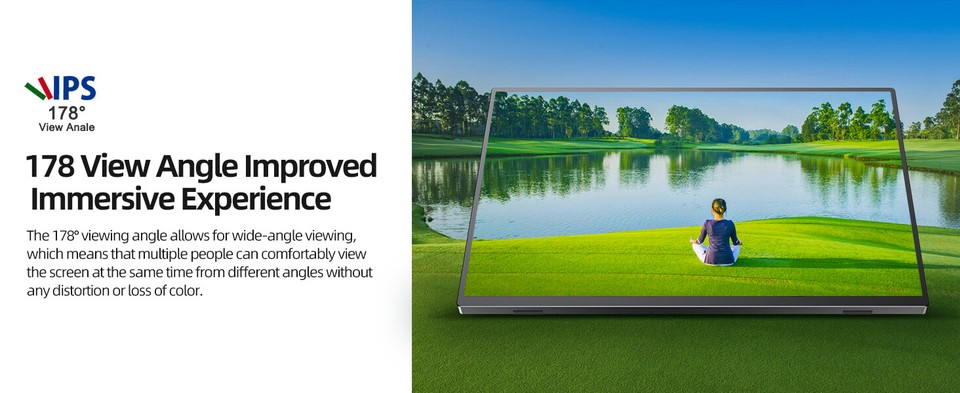 UPERFECT 2.5K Portable Monitor 16" 2K QHD 500 Nits HDMI Type C Second ...
