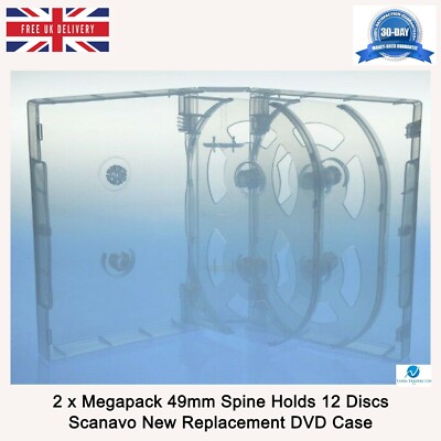 2 x 12 Way Clear Megapack DVD 49mm [12 Discs] New Empty Replacement ...