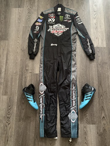 NASCAR Race Used Kyle Busch Race Worn WIN Race Suit w Shoes Adidas ...