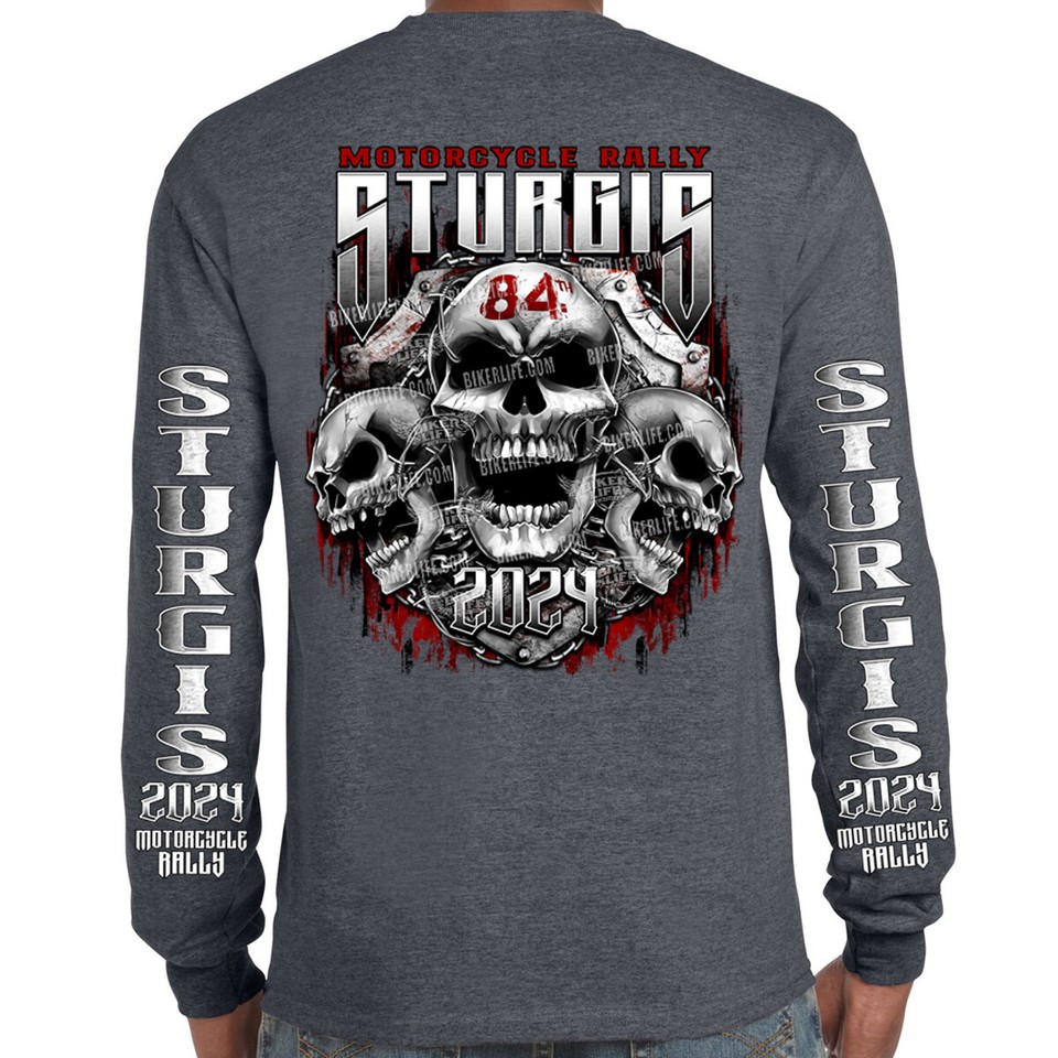2024 Sturgis Motorcycle Rally Chained Shield Long Sleeve | eBay
