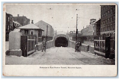 Massachusetts Postcard Entrance East Boston Tunnel Maverick Square ...