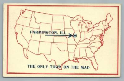 Farmington Illinois "Only Town on the Map" Rare Antique Fulton County ...