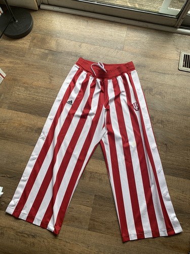Adidas IU Indiana University Pants Red White Candy Striped Snap Tear ...