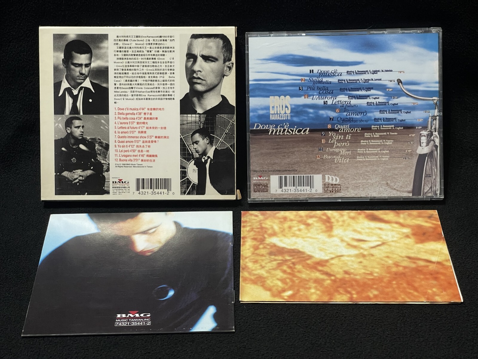 Eros Ramazzotti Dove C'è Musica Taiwan Ltd w/box CD 1996 Promo Booklet ...