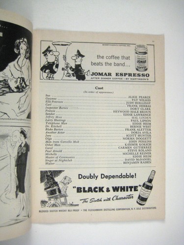 Bells are Ringing Playbill 1958 Shubert Theatre Judy Holliday Hal ...