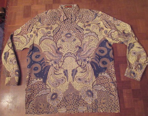 NEW Batik Puspa double garuda bird long sleeve button-front shirt size ...