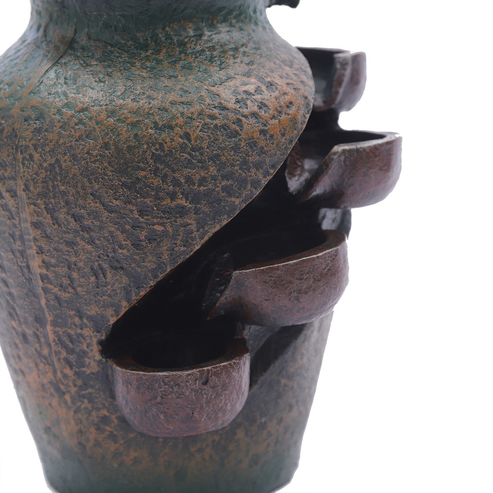 FengShui Flower Vase Waterfall Fountain Indoor Water Fountain Tabletop ...