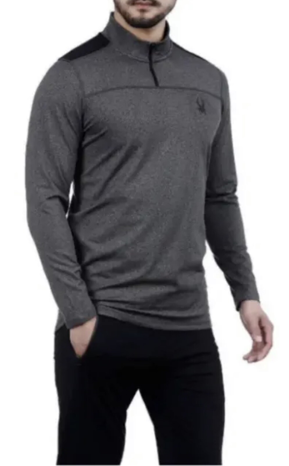 NEW Men's SPYDER Performance 1/4 Zip Pullover Large Gray ProWeb | eBay