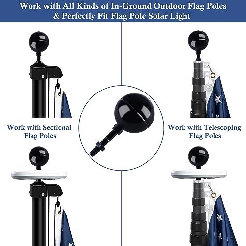 NQ Flag Pole Ball Topper Ornament - Flagpole Top Replacement, Assorted ...
