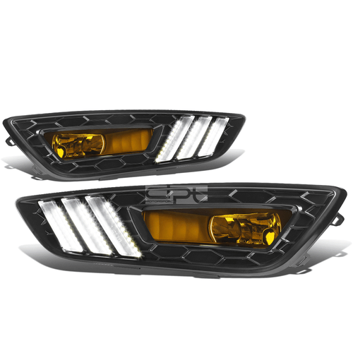 For 2015-2018 Ford Focus Black Bezel LED DRL Turn Signal Fog Light ...