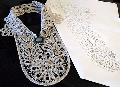 PATTERN for Large Collar-Insert Length 20 " Russian Vologda Lace. Full ...