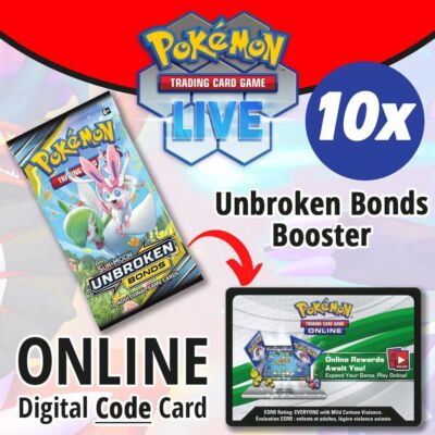 10x Pokémon PTCGO Live TCG Unbroken Bonds Booster ONLINE Code English | Digital | eBay
