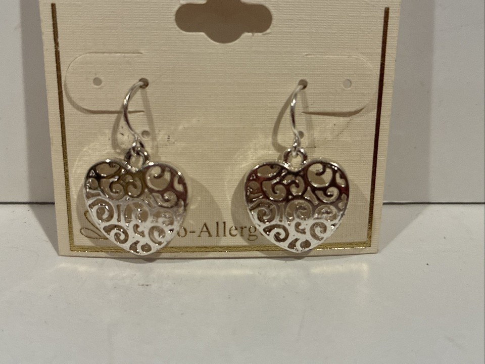 Freedom Heart Shaped Earrings Nickel Free Hypo Allergenic | eBay