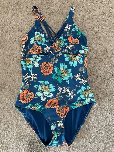 prAna Kayana Size Medium 36D-Cup Underwire One Piece Swimsuit Atlantic ...