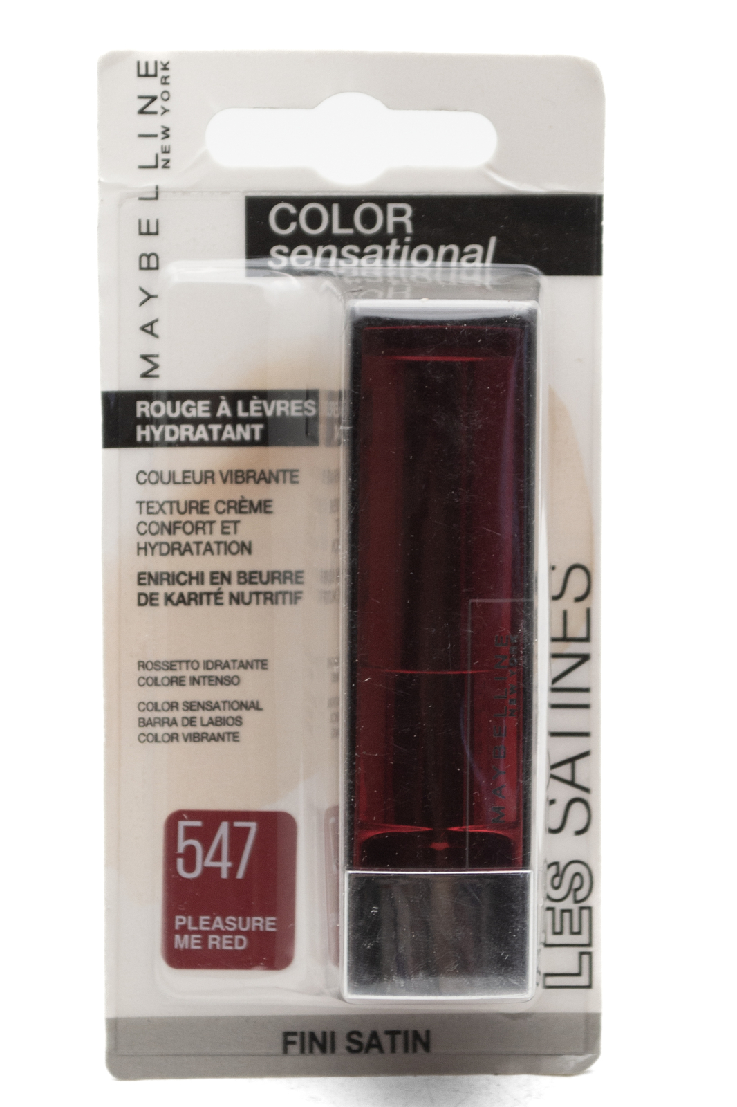 Maybelline COLOR SENSATIONAL Les Satines Lipstick, 547 Pleasure Me Red ...