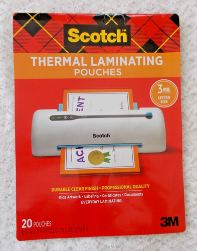 Scotch 3M Thermal Laminating Pouches 3 Mil Letter Size (8.9" x 11.4 ...