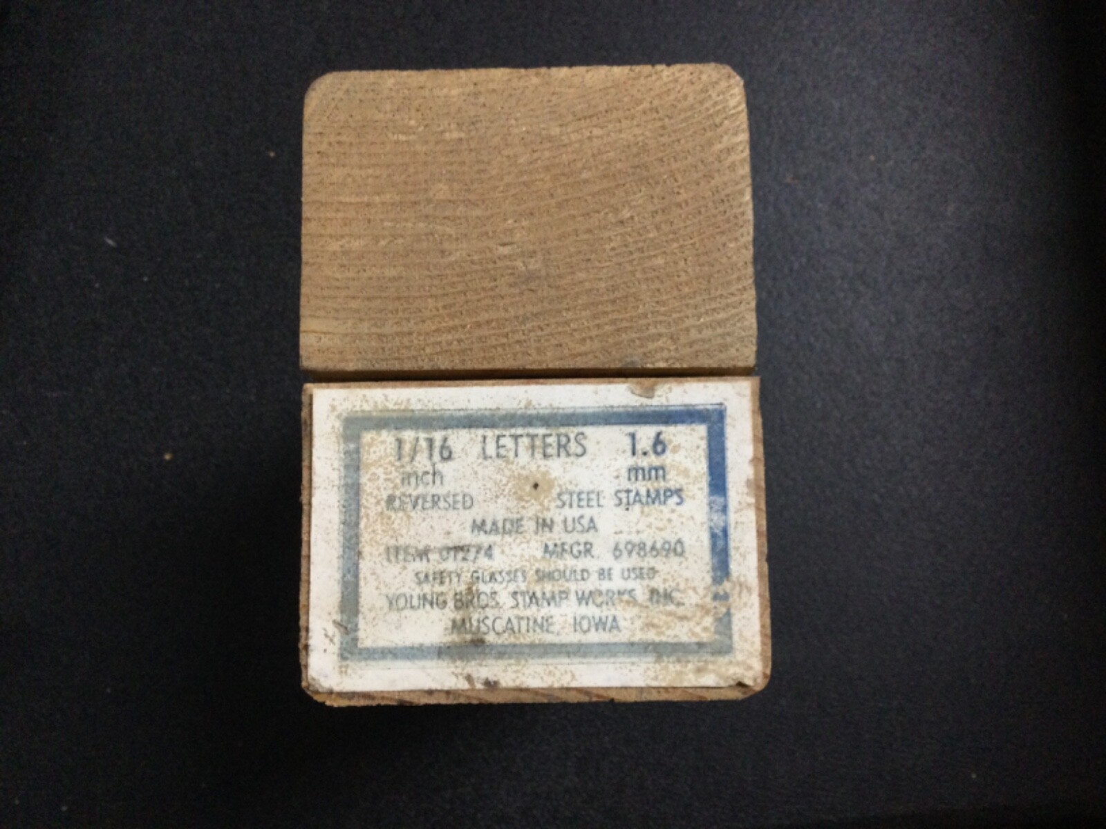 1/16 inch 1.6 mm steel REVERSE alphabet stamps Young Bros. Stamp Works ...