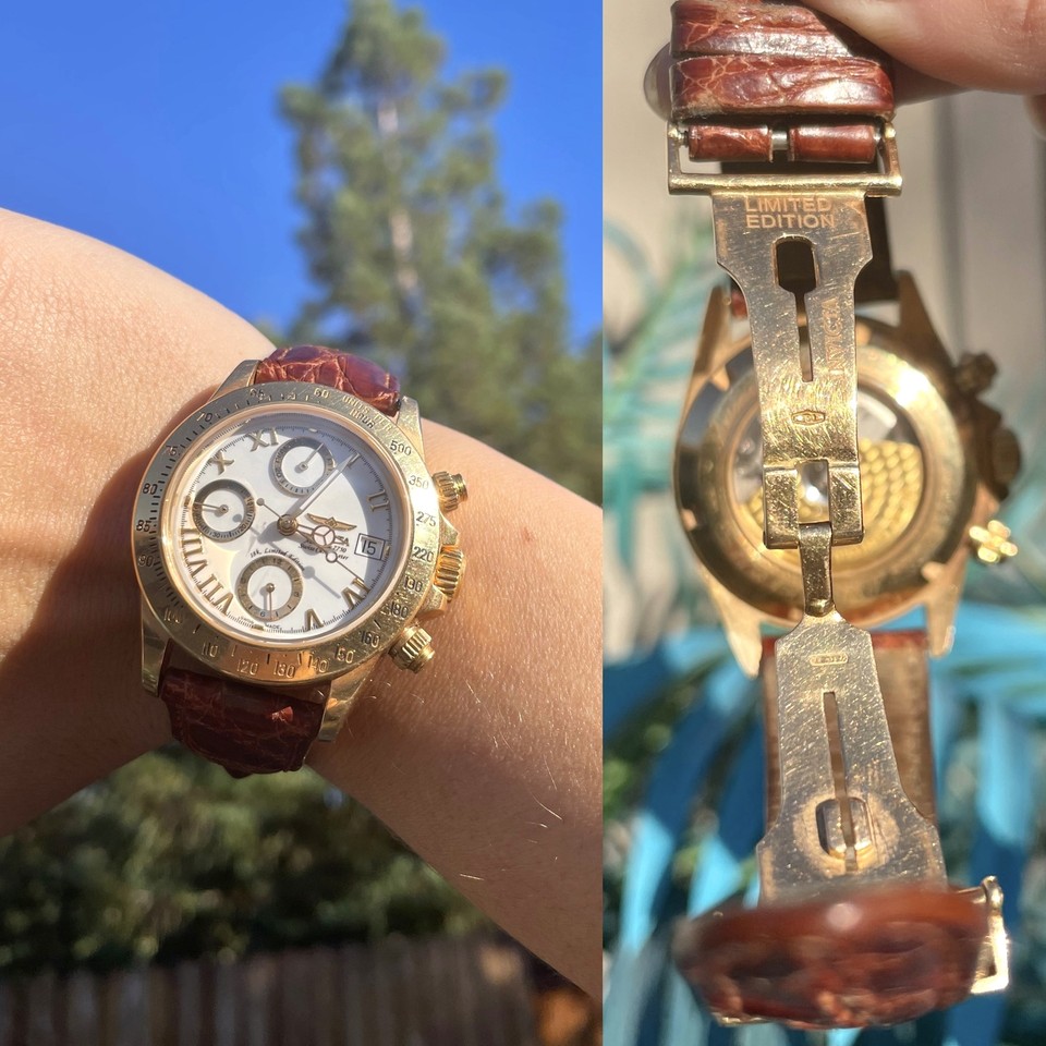 18K Solid Gold 7750 Invicta Automatic Swiss Chronometer Limited Edition ...