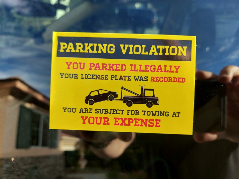 Parking violation 100 stickers ,No Parking -Towing Sticker - Do not ...