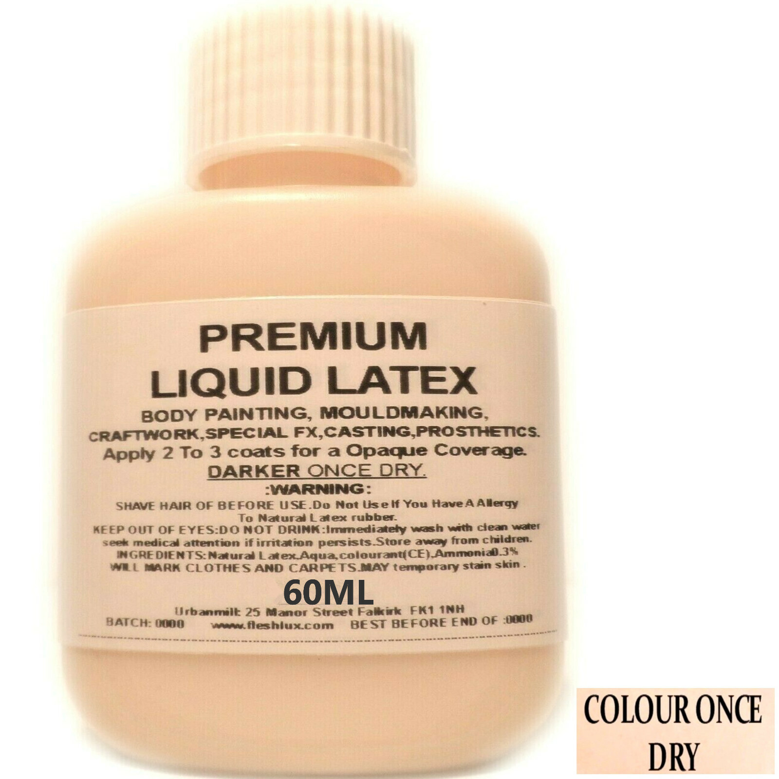 500ml Liquid Latex Halloween Black White Blue green flesh Fake Skin ...