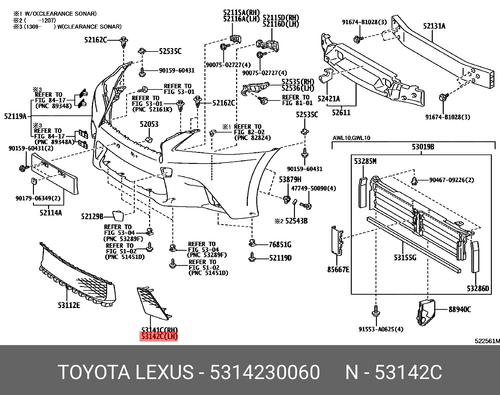Genuine OE garnish, radiator grille, no.2, 5314230060 for TOYOTA 53142 ...