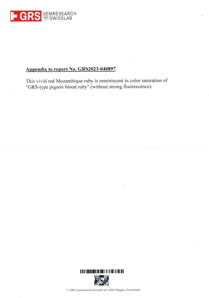 GRS Certified MOZAMBIQUE Ruby 3.02 Ct. Natural Unheated CLEAN Pigeon's Blood Red | eBay