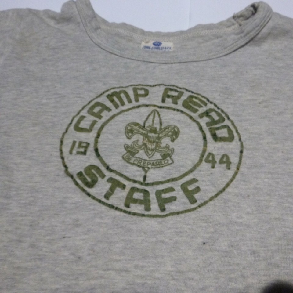 1940's vintage BOY SCOUTS OF AMERICA BSA CAMP READ STAFF t shirt 1944 ...