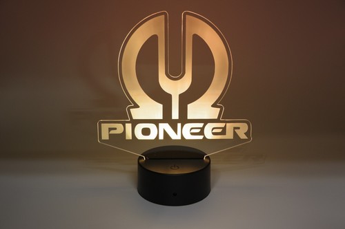 Pioneer Stereo Vintage Logo LED Edge Lit Light Up Sign W/ 16 Color Base ...