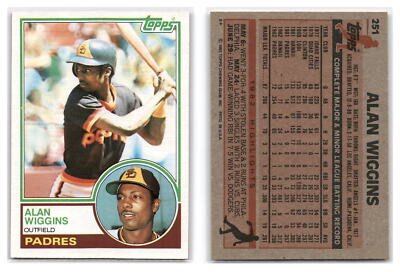 1983 Topps #251 Alan Wiggins RC - San Diego Padres | eBay