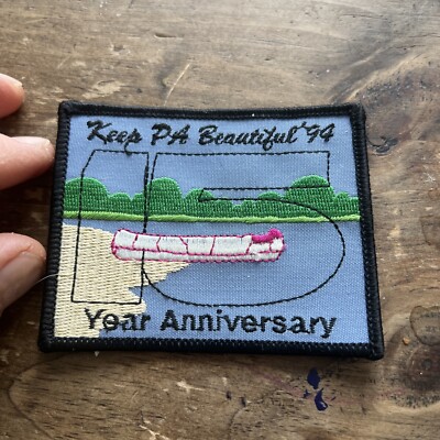 Keep PA Beautiful ’94. Patch 15th Anniversary Patch with Canoe on Lake ...