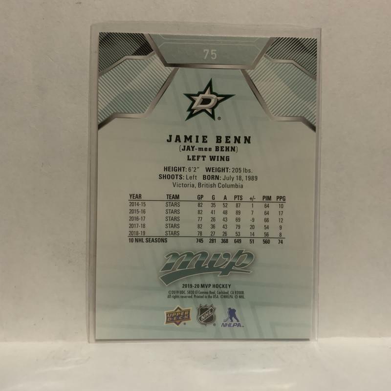 #75 Jamie Benn Dallas Stars 2019-20 Upper Deck MVP Hockey Card KR | eBay