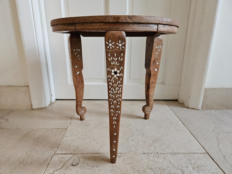 Taj Mahal Indian Inlaid Inlay Wooden Side Table | eBay