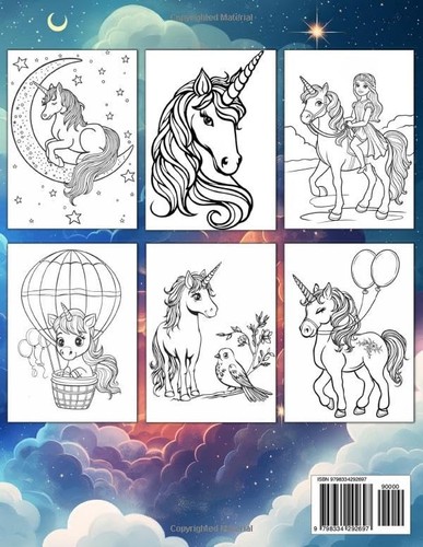 Unicorn Coloring Book for Kids Ages 4-8: 50 Fun Adventure Stories with ...