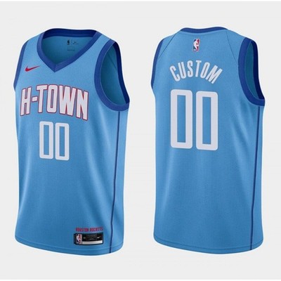 Custom Nike NBA 2021 Houston Rockets H-Town City Special Edition Blue ...