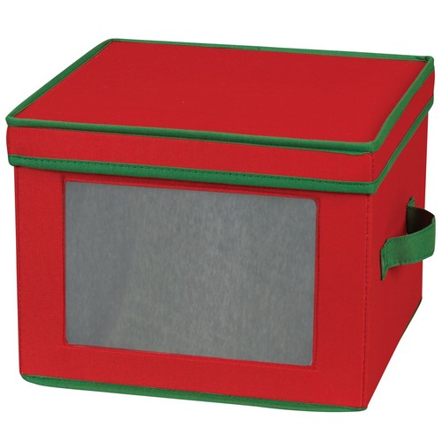 536RED Holiday China Storage Chest with Lid and Handles | Dinner Plate ...