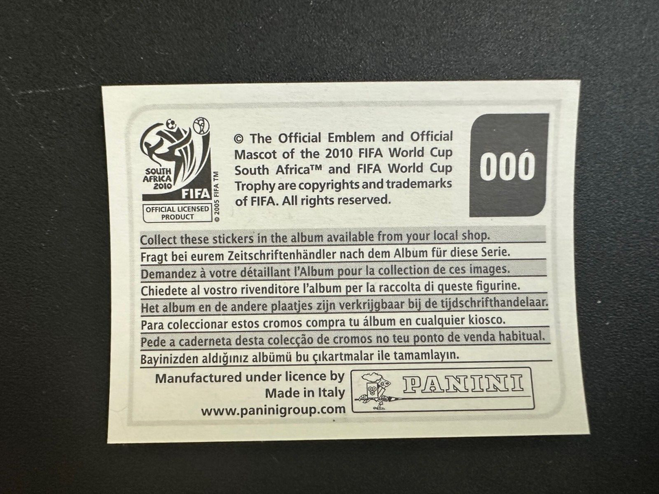 Panini World Cup South Africa 2010 - VERY RARE Panini 000 Sticker | eBay