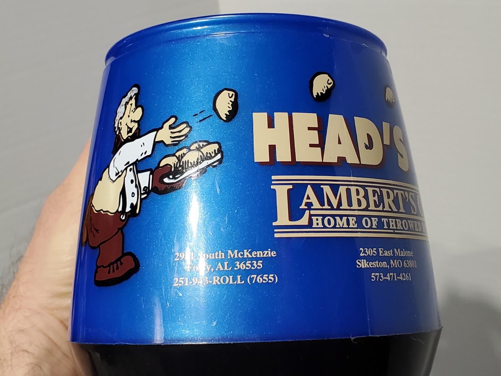 Lambert's Cafe Coffee Mug Cup Wide Base Home Of Throwed Rolls Thermo ...