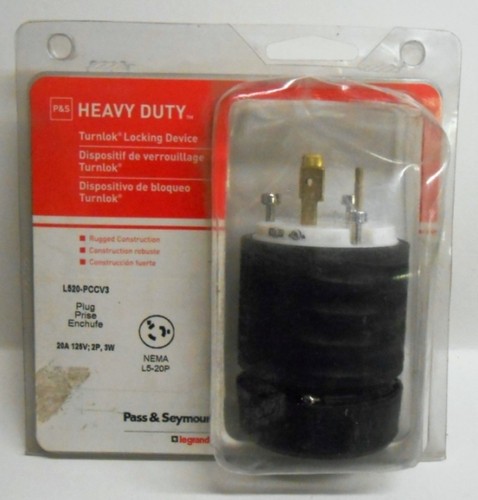 PASS & SEYMOUR TURNLOK PLUG, L520P, 20 A, 125 V, NEMA L5-20P | eBay