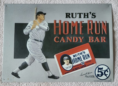 Metal Sign: Ruth's Home Run Candy Bar w/ Babe Ruth, New York Yankees ...