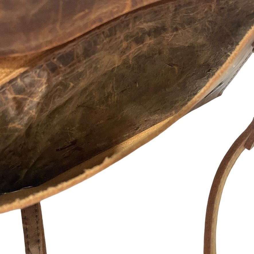 Handmade Distressed Leather Crossbody Bag Retro Rustic Academia Casual ...