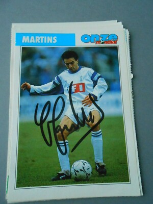 AUTOGRAPHE FOOTBALL DE CORENTIN MARTINS SUR FICHE ONZE | eBay