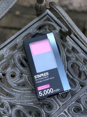 NEW IN BOX Staples 5000mAh Slim 2x Fast Charge Mini Power Bank - Grey ...