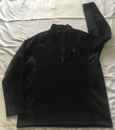 Spyder Men's Black Long-Sleeve Quarter Zip Pullover SIZE XL | eBay