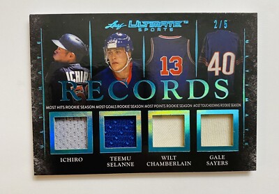 2019 Leaf Ultimate Wilt Chamberlain Gale Sayers Ichiro Teemu Selanne 2/ ...