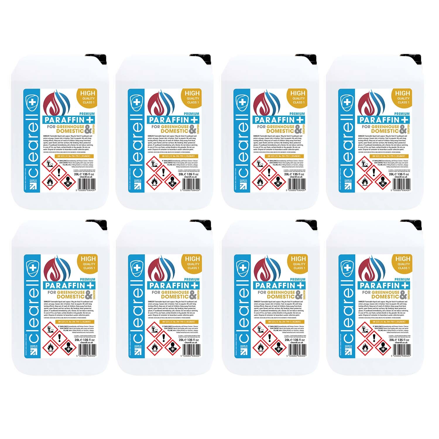 Clearell 20L Premium PARAFFIN Class 1 - Clean Burn - True Blue - 20 ...