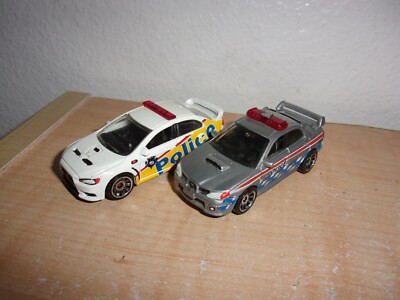 Matchbox Police Car Lot of 2: 07 Subaru Impreza WRX & 2010 Mitsubishi ...